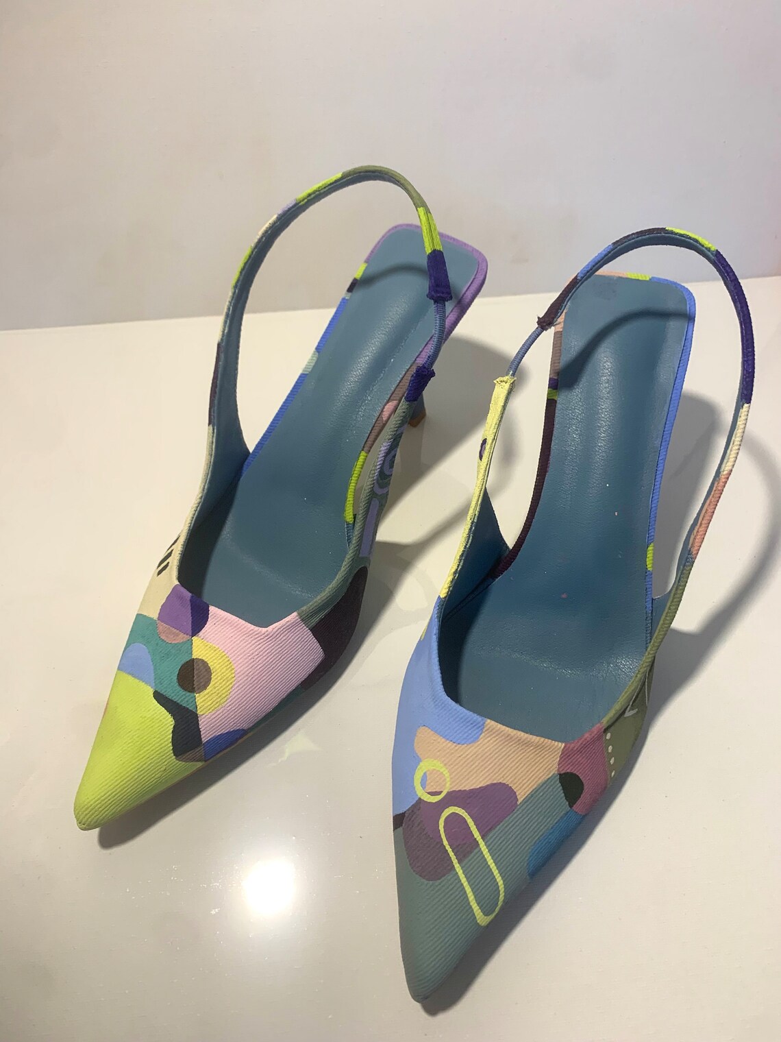 Lemon Pepper Steppers — RICH AUNTIE Multicolor Heels - Etsy