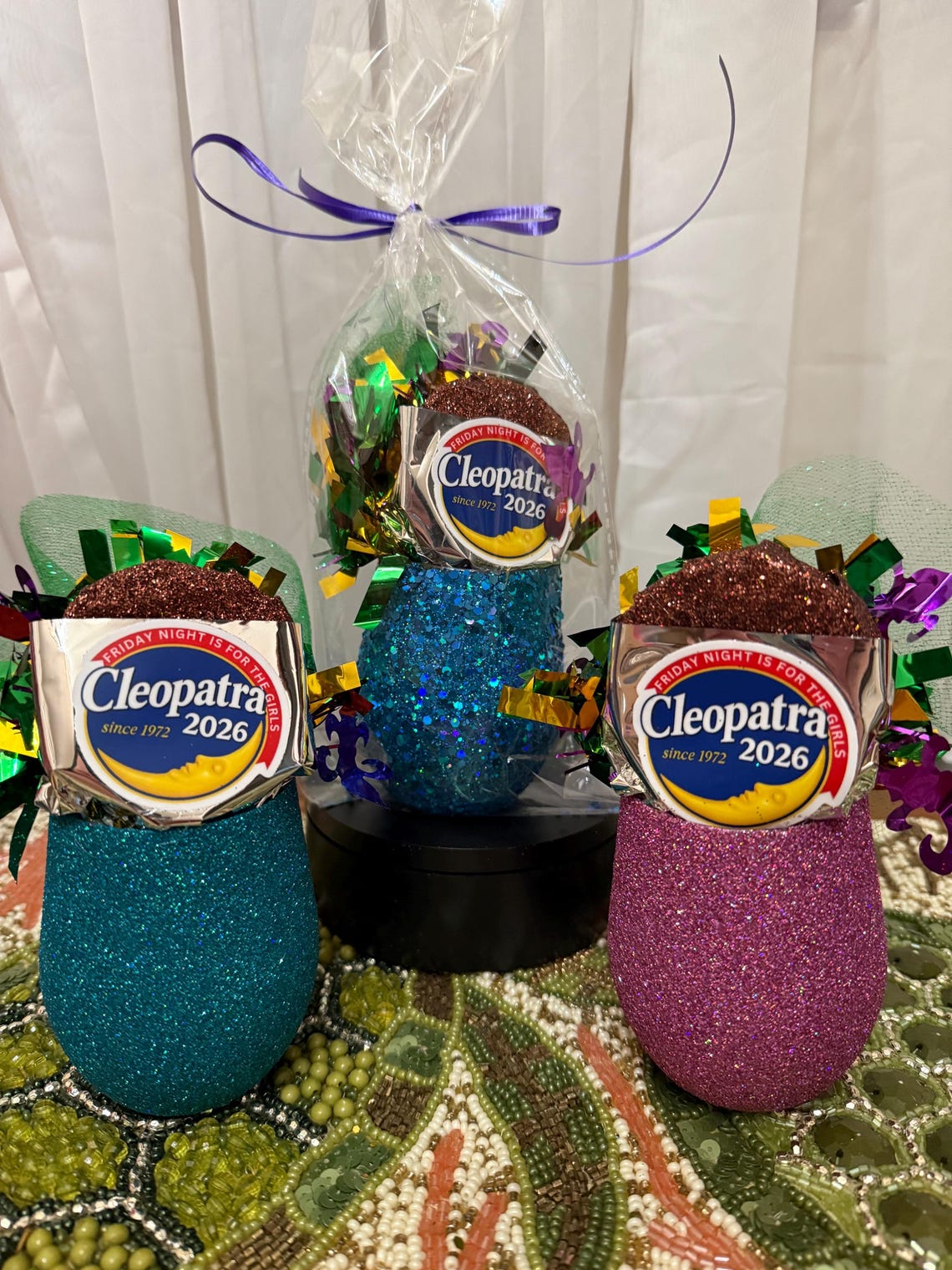 Krewe of Cleopatra 2026 Custom Parade Throw Moonpie Wine Glass - Etsy
