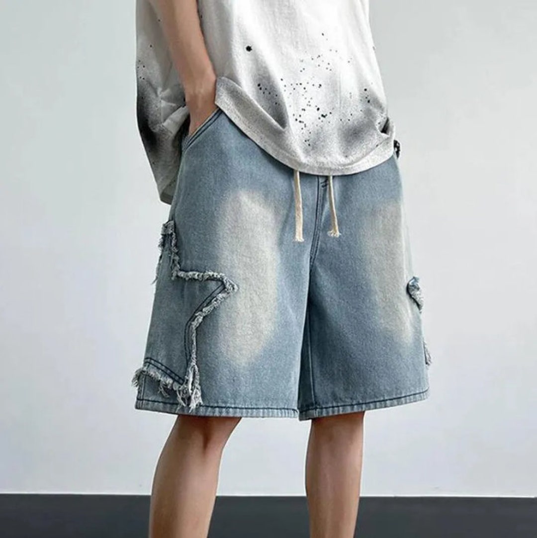 Men's Shorts Men Denim Star Design - Etsy