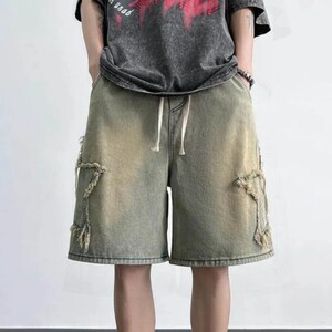Men's Shorts Men Denim Star Design - Etsy