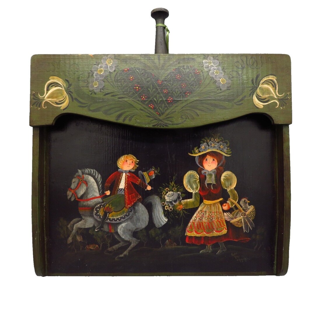 Vintage Dutch Hand Painting Wall Art Wood Folk Art Ready to Hang Signed ...