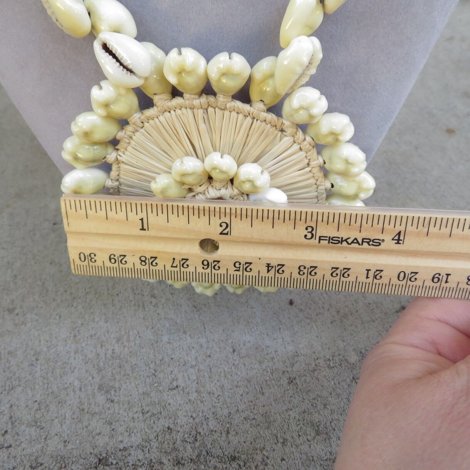 Huge Necklace Seashell Cats Eye Cowrie Vintage Bohemian Beaded Pendant ...