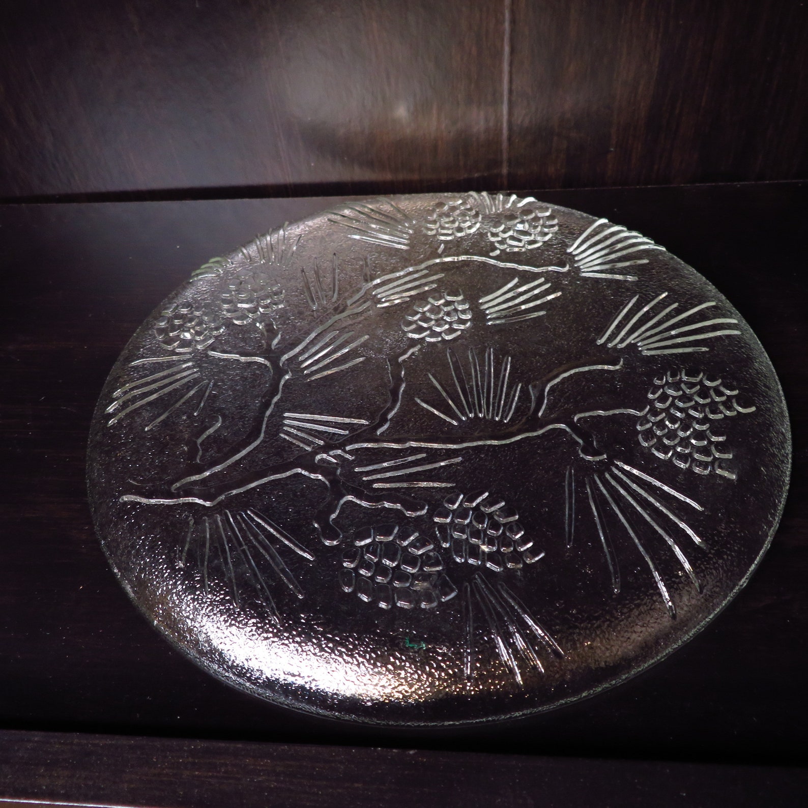 Tiara Ponderosa Pine Clear Glass Plates Luncheon and Dinner Vintage ...