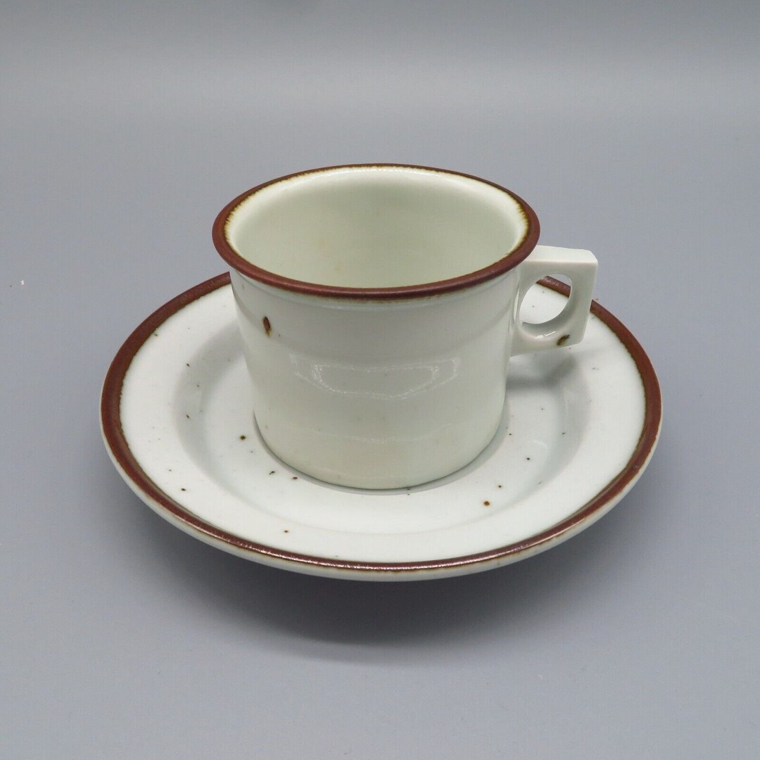 Set of 4 Dansk Brown Mist Coffee Cup and Saucer Impressed and Blue ...