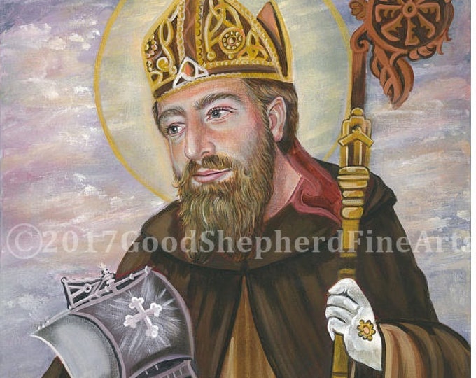St Brendan of Clonfert, the Navigator, Priest, Abbot 16" X 20" Signed ...