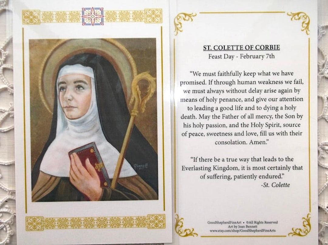 Saint Colette of Corbie, Laminated Holy Card Prayer Card - Etsy