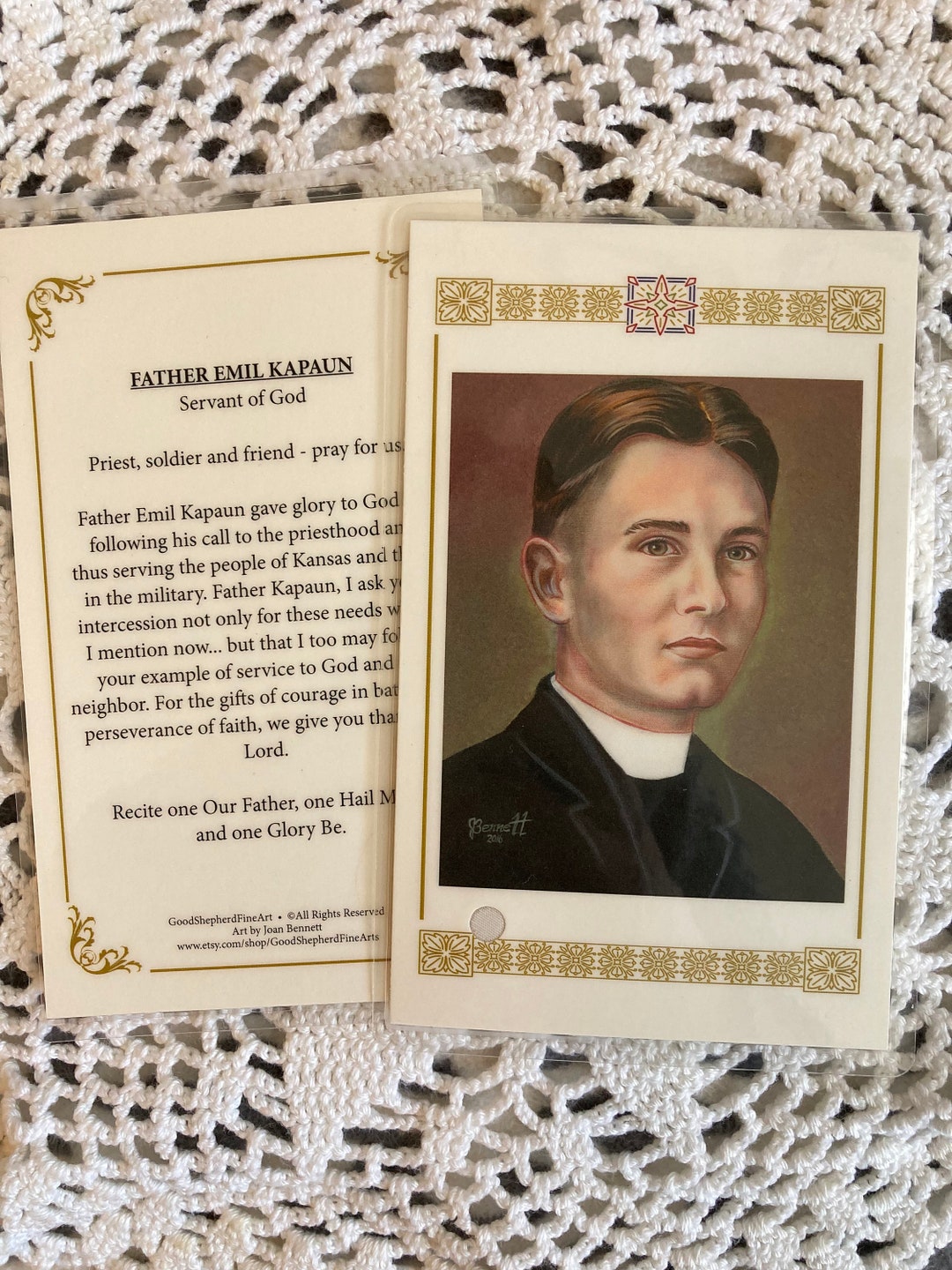 Servant of God Father Emil Kapaun Laminated Relic Card or Prayer Card ...