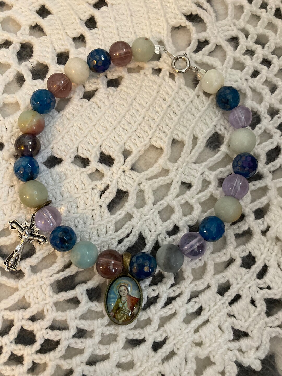 Saint Catherine of Alexandria Bracelet 10mmx14mm Medal Glass Dome ...