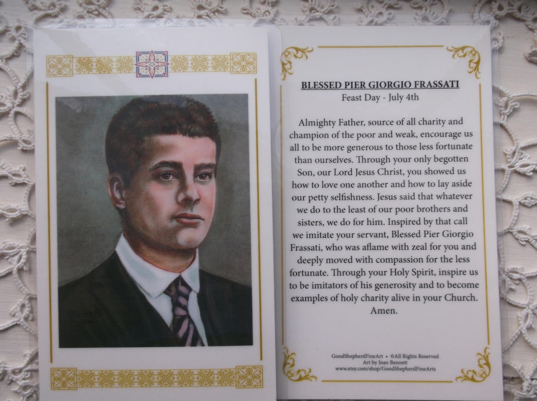 Blessed Pier Giorgio Frassati 3 5/8"x5.5" Laminated Holy-prayer Card ...