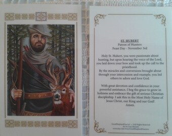 St Hubertus or Hubert Bishop Laminated Relic Holy-prayer | Etsy