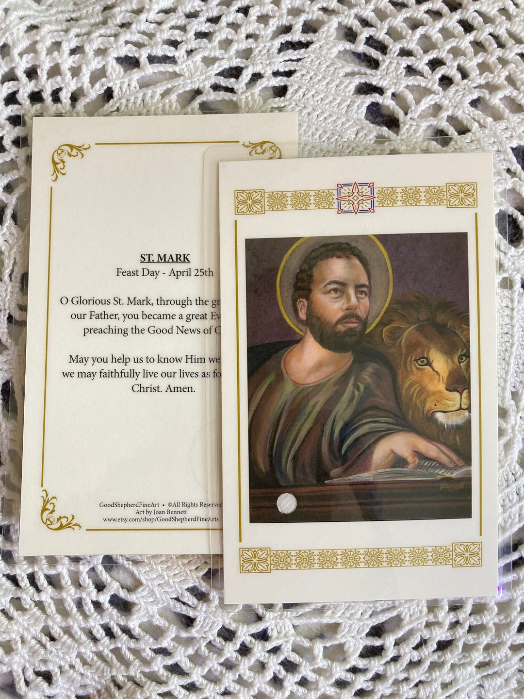 Saint Mark Relic Card or Prayer Card - Etsy