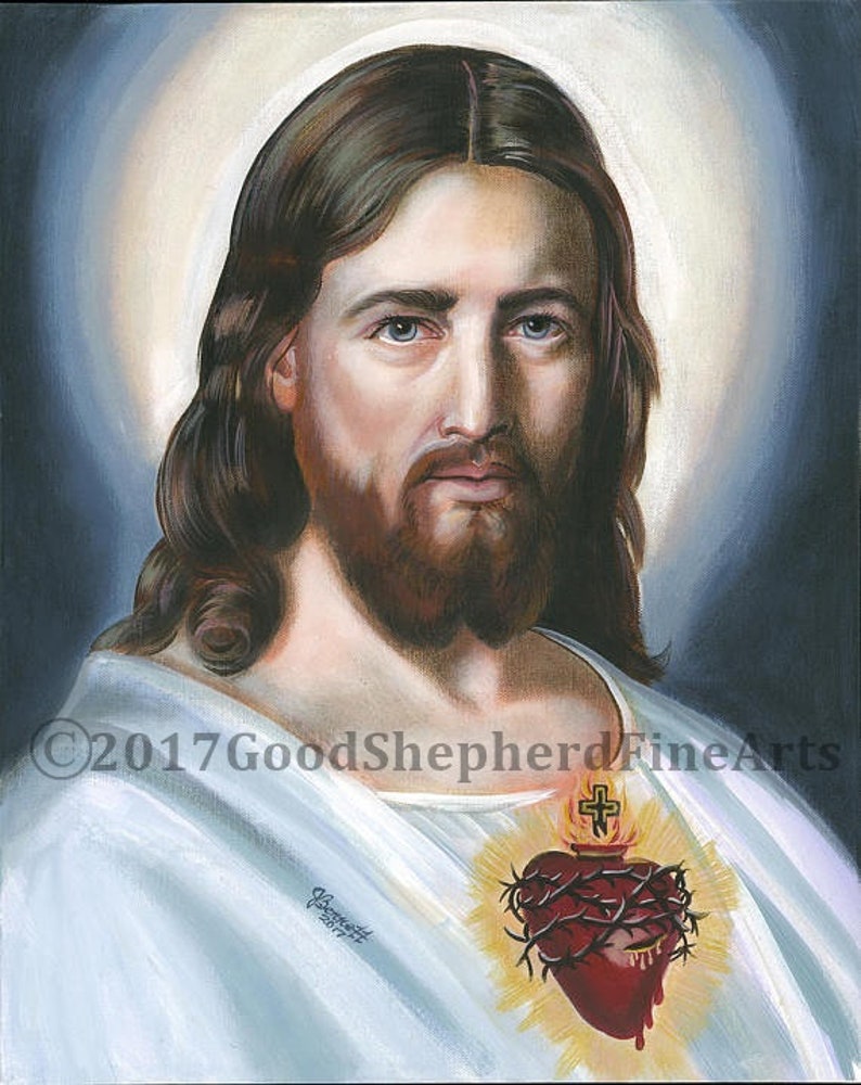 Sacred Heart of Jesus Lord and Savior King Original 16 | Etsy