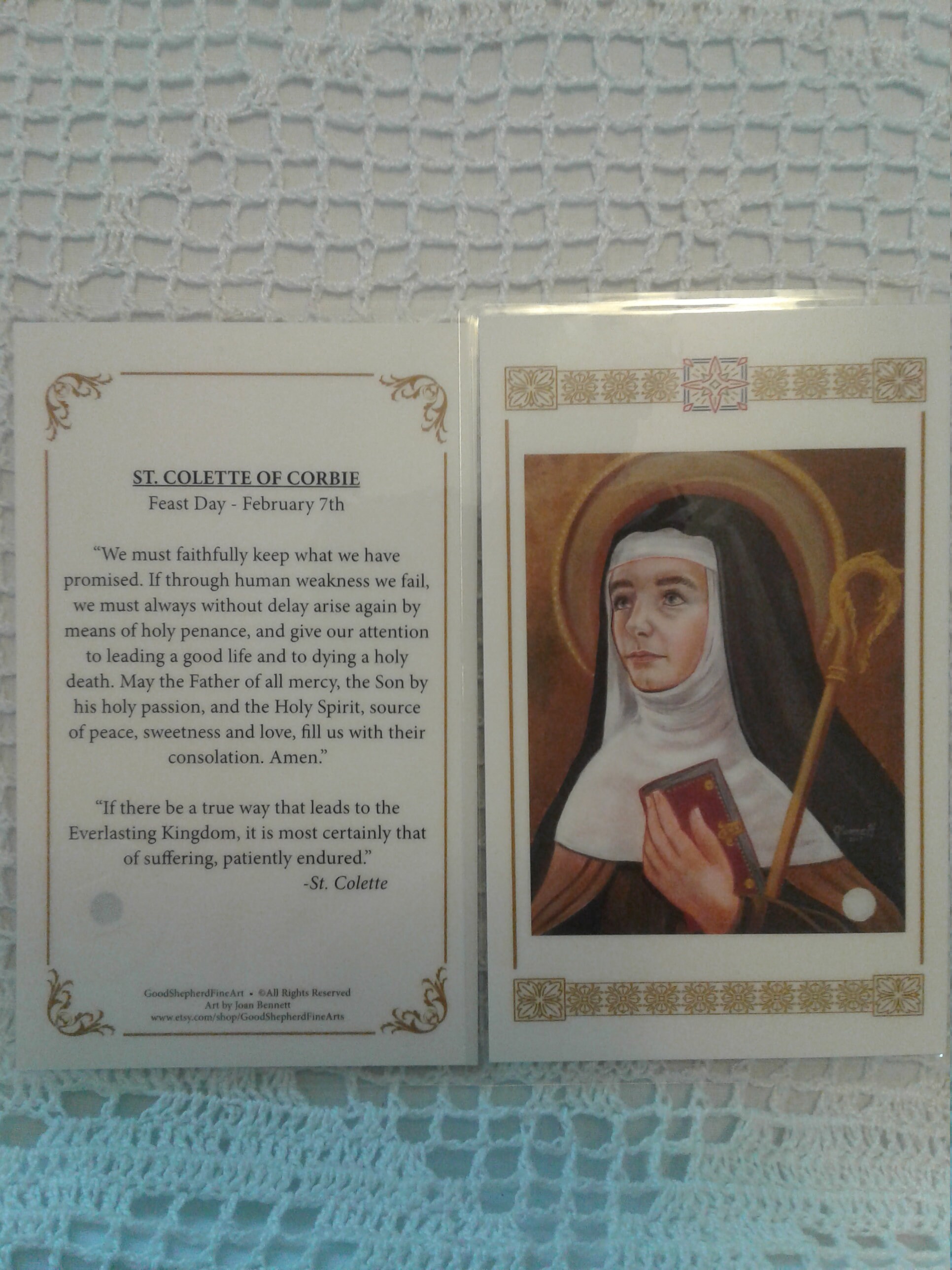 Saint Colette of Corbie 3 5/8x5.5 Laminated Relic - Etsy.de