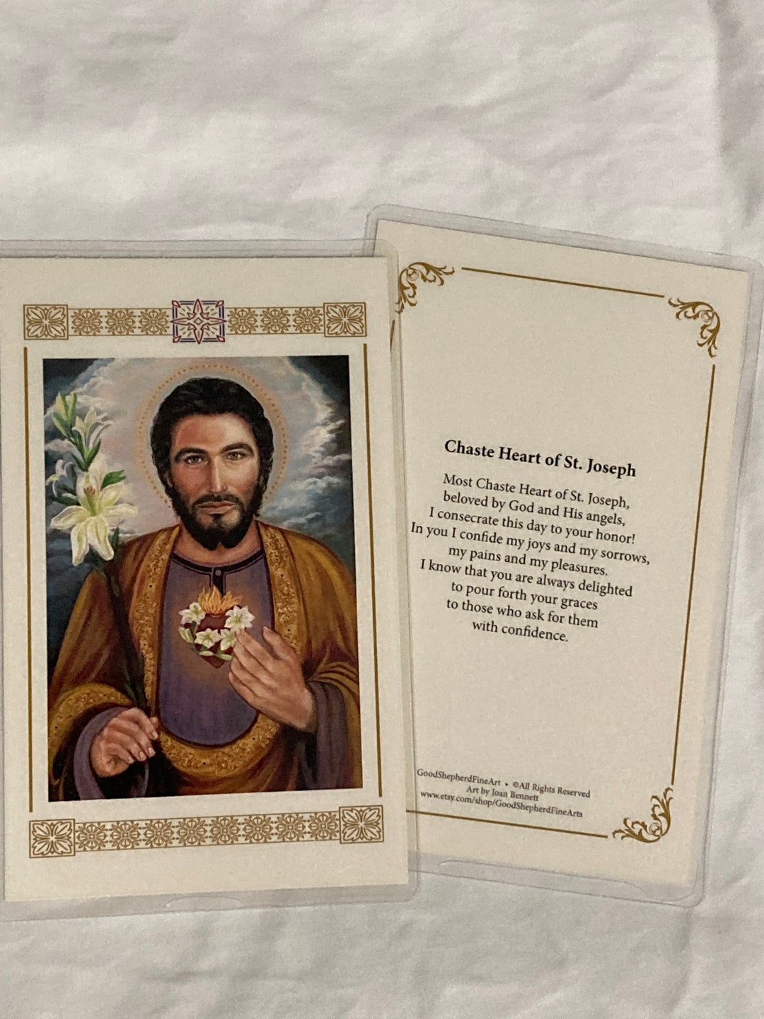 Chaste Heart of Saint Joseph Prayer Card - Etsy