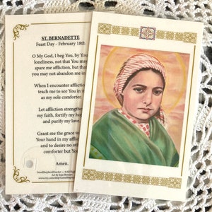 Saint Bernadette Soubirous Relic Card Holy Card Prayer Card Our Lady of Lourdes - Etsy