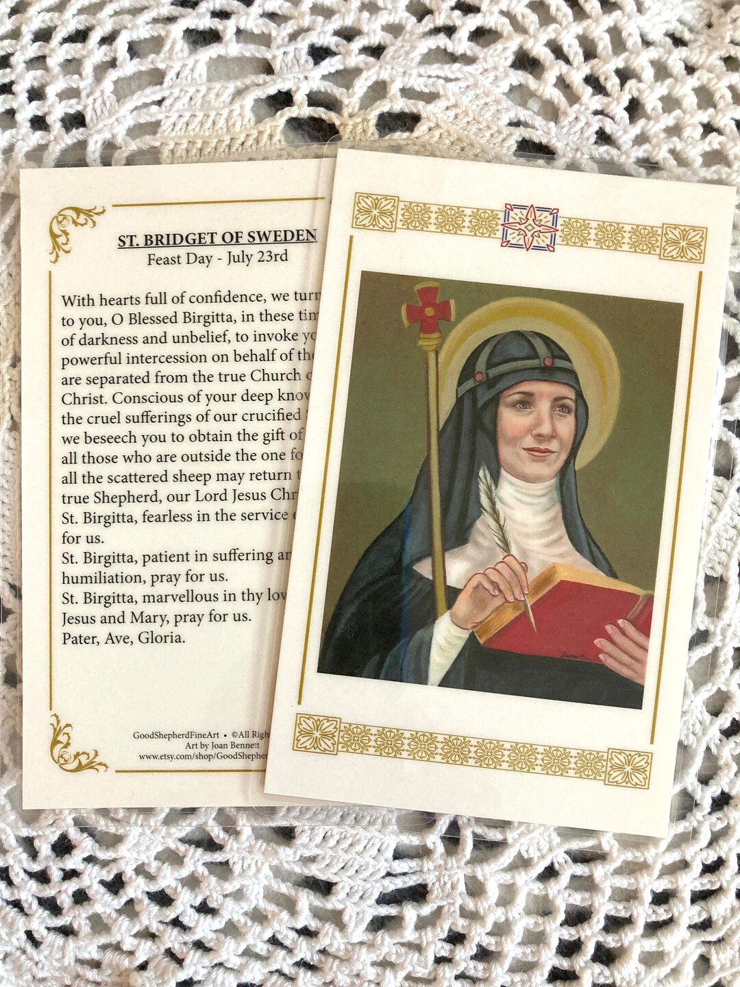 Saint Bridget of Sweden Relic Card Prayer Card - Etsy