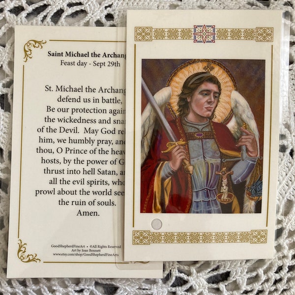St Michael Prayer Card - Etsy