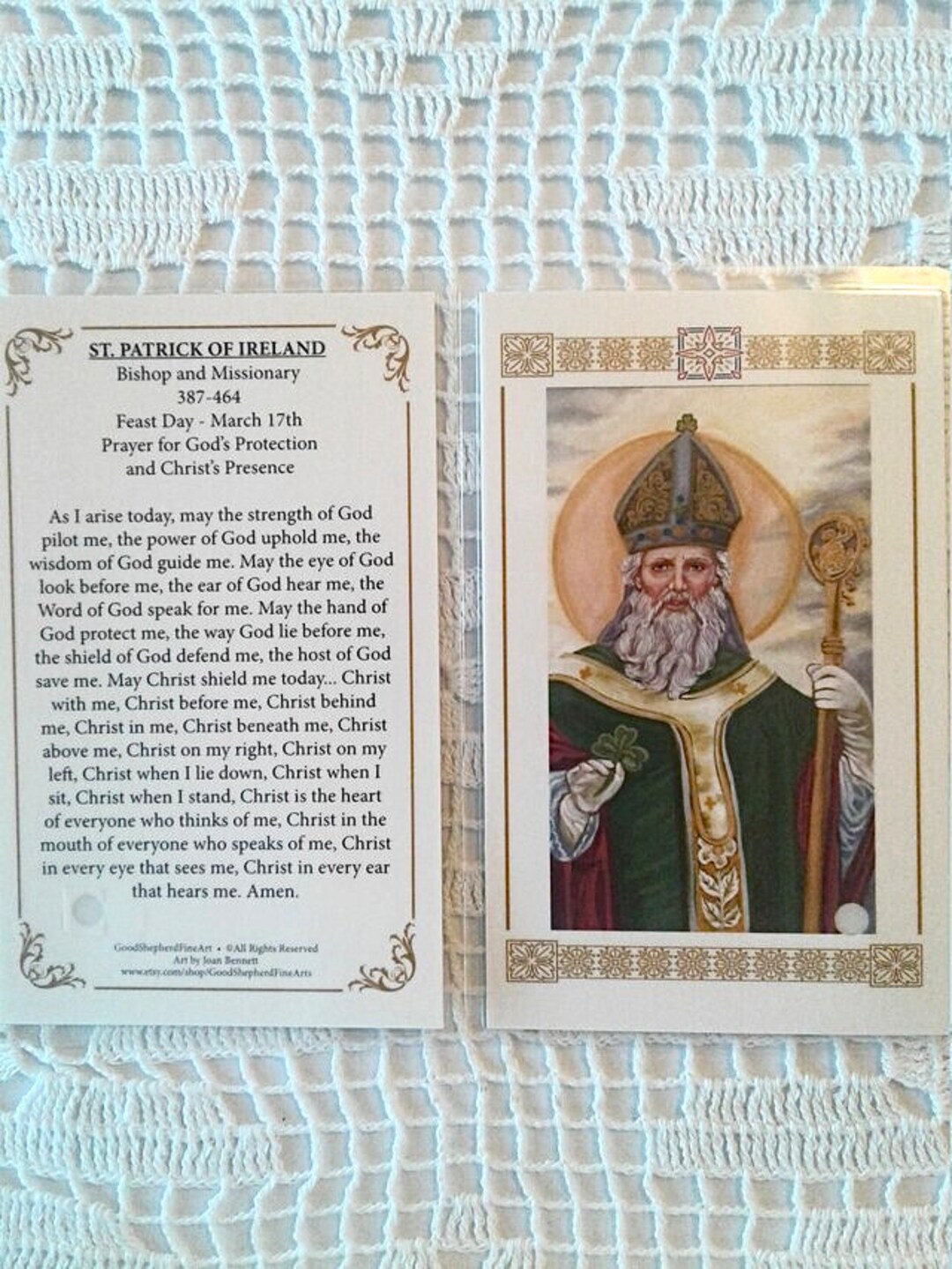 Saint Patrick Patron of Ireland Laminated Relic Holy-prayer - Etsy
