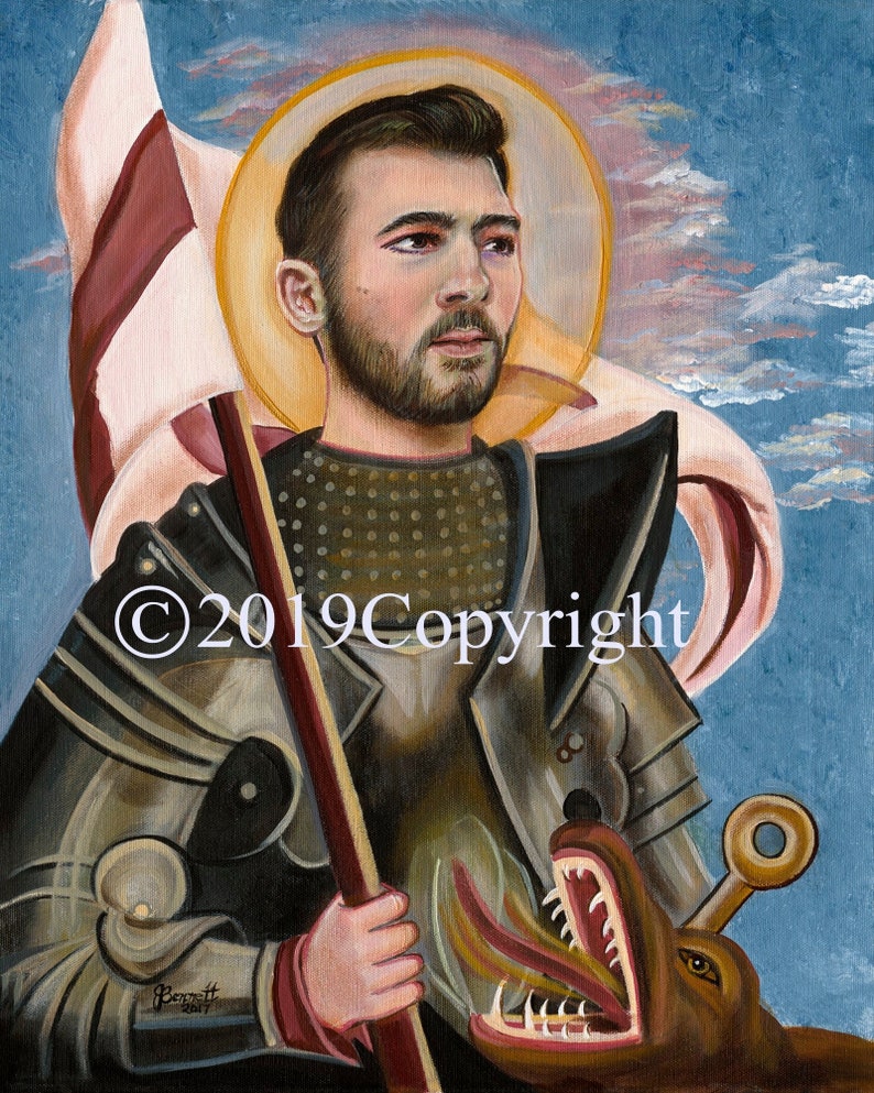 Saint George of Lydda Martyr Holy Helper OOAK Original | Etsy