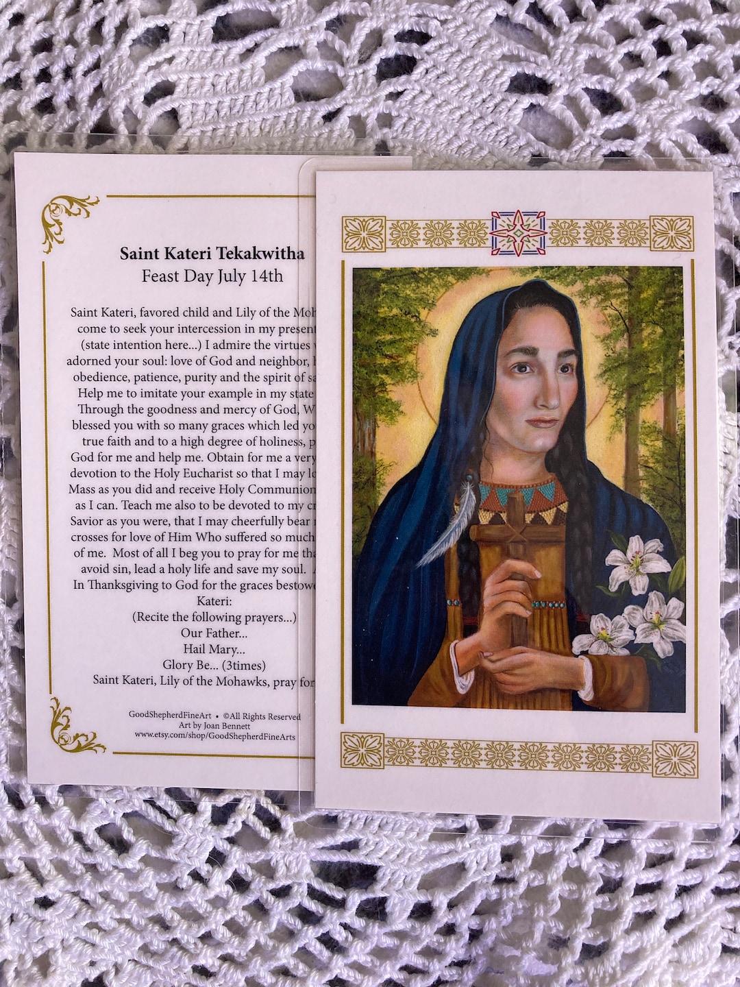 Saint Kateri Tekakwitha Relic Card or Prayer Card - Etsy
