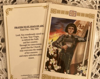 Saint Joan of Arc Prayer Card - Etsy