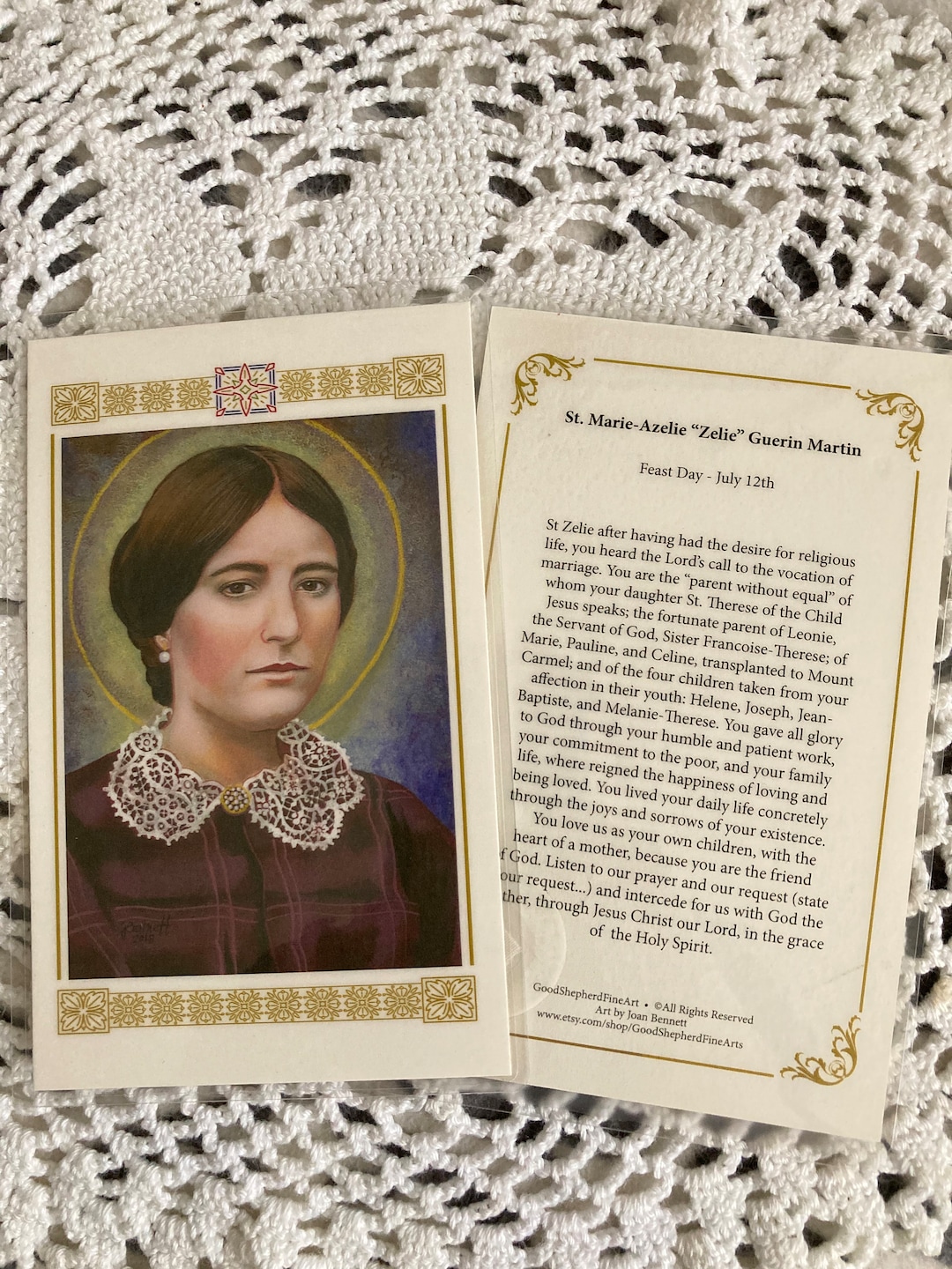 St Zelie Martin, Mother of St Therese the Little Flower Laminated ...