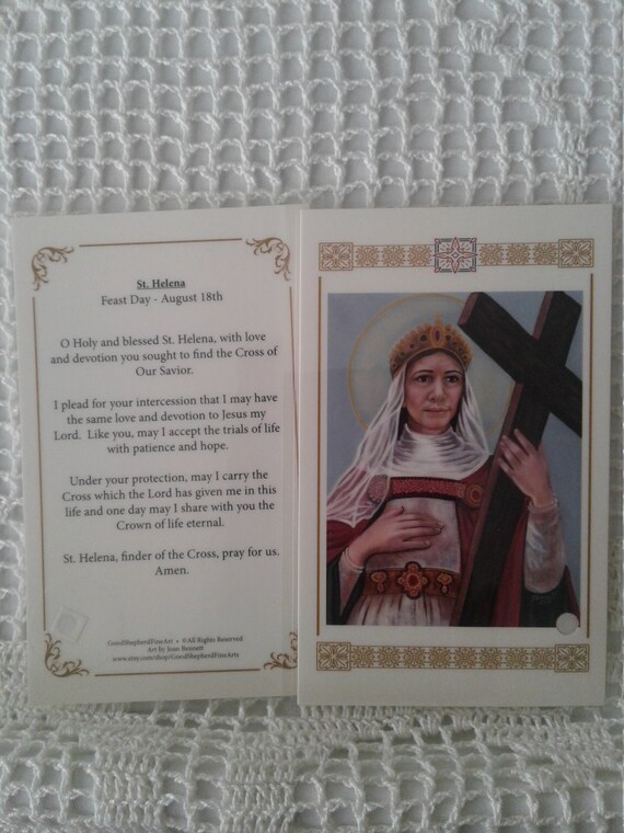 Saint Helena Patron Saint Laminated Holy-Prayer Relic Cards | Etsy