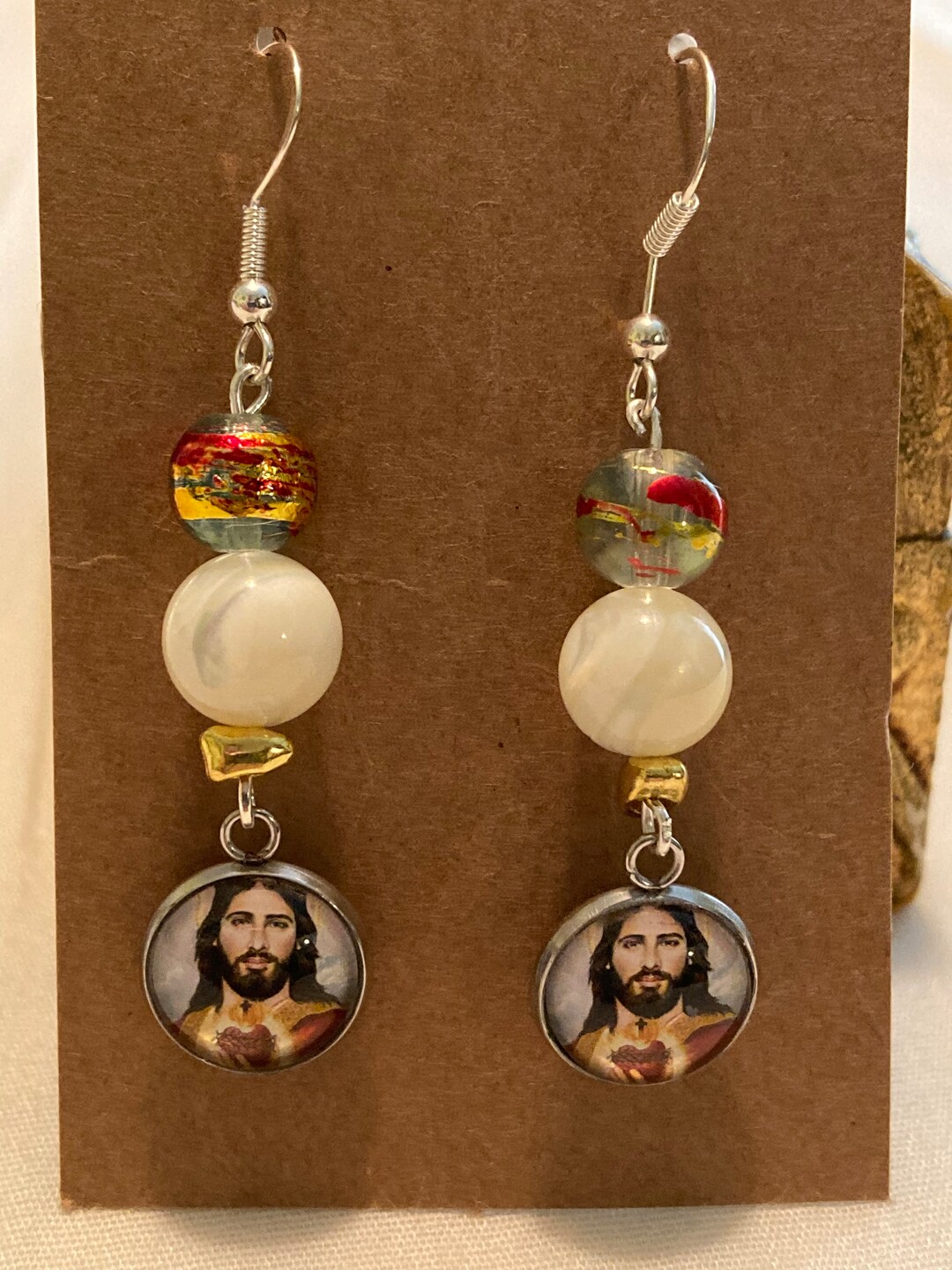 Sacred Heart of Jesus Earrings - Etsy