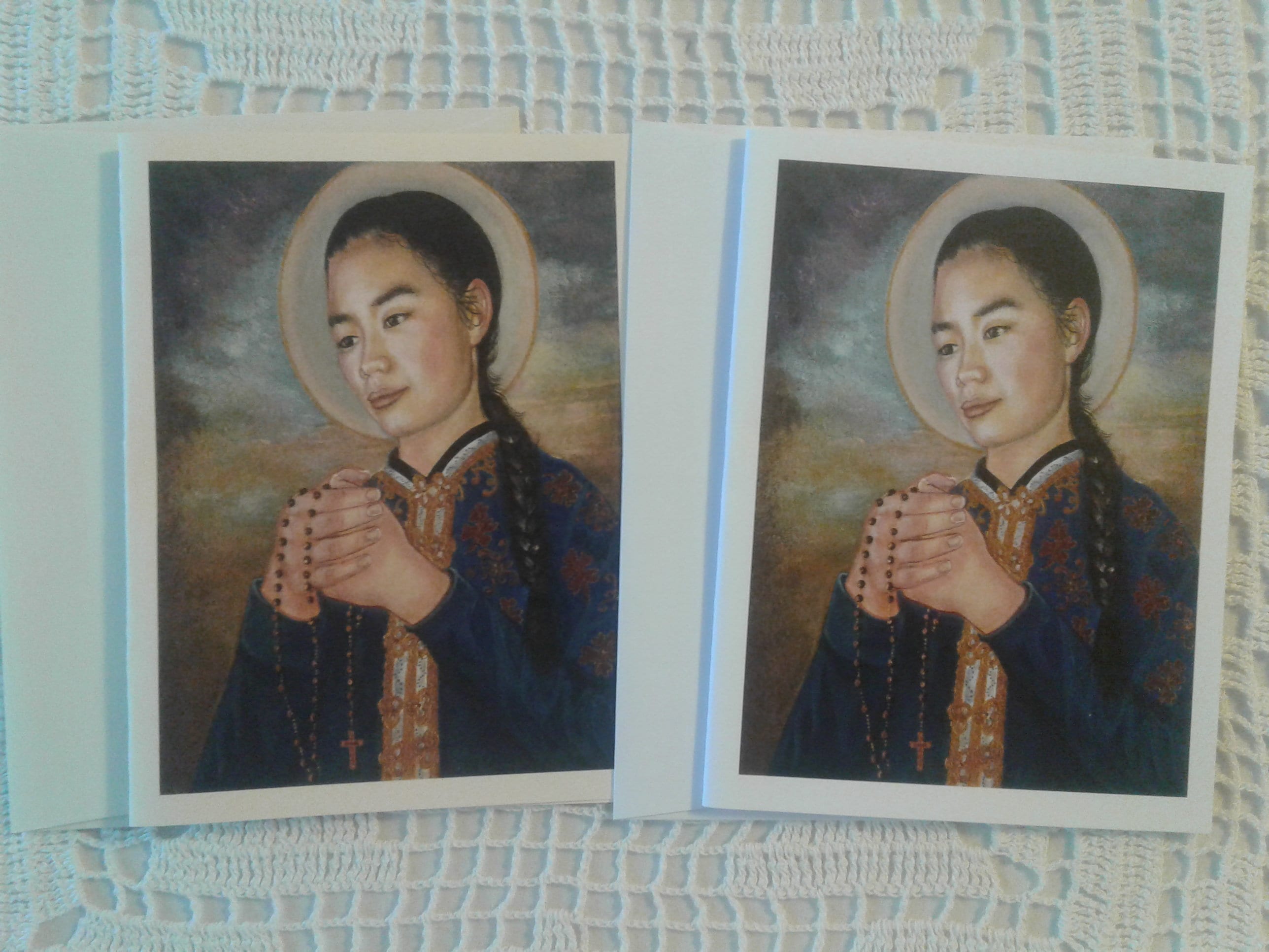 Saint Anna Wang, Virgin Martyr, Chinese, Stationery Note Cards, White ...
