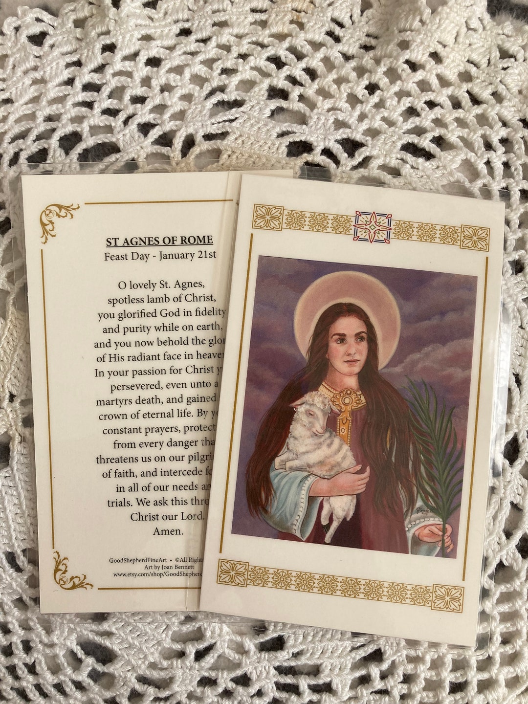 Saint Agnes of Rome Laminated, Relic, or Prayer Card - Etsy