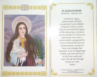St Agnes Prayer Card - Etsy