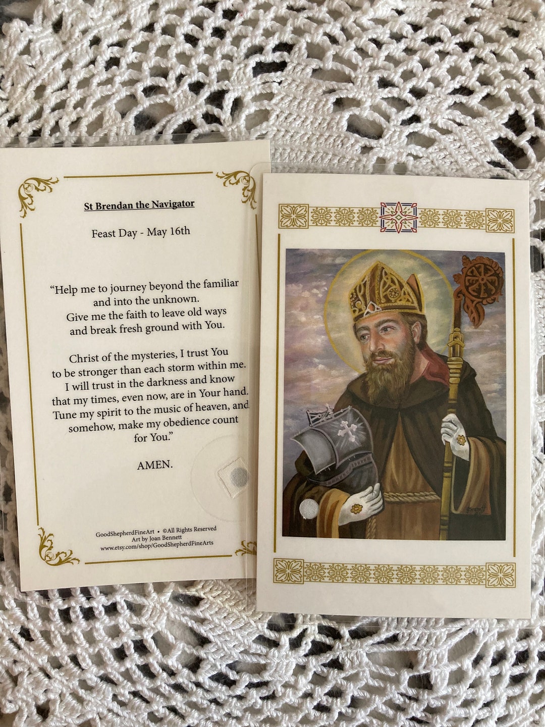 St Brendan the Navigator Relic Card or Prayer Card - Etsy