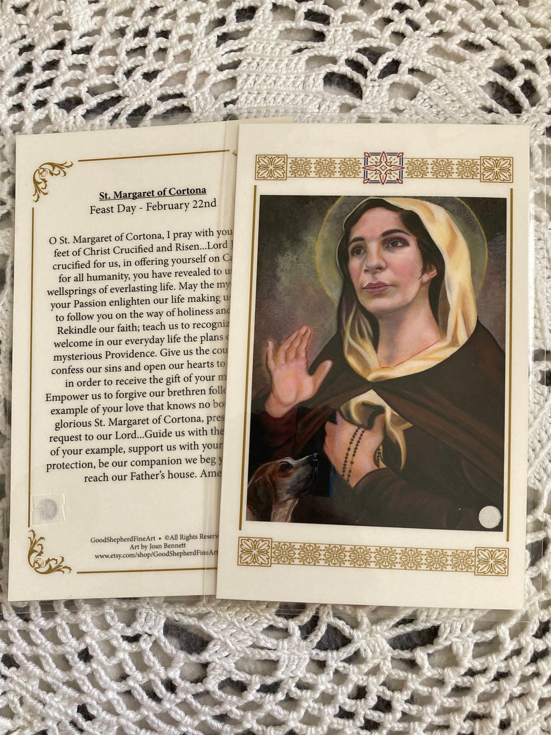 Saint Margaret of Cortona, Laminated Relic Card or Prayer Card - Etsy