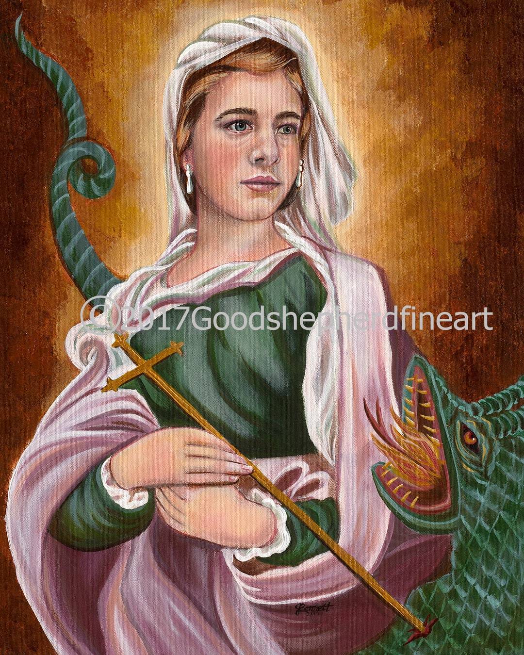 Saint Margaret of Antioch, Virgin and Martyr, 8x10 & 11x14 Prints on ...