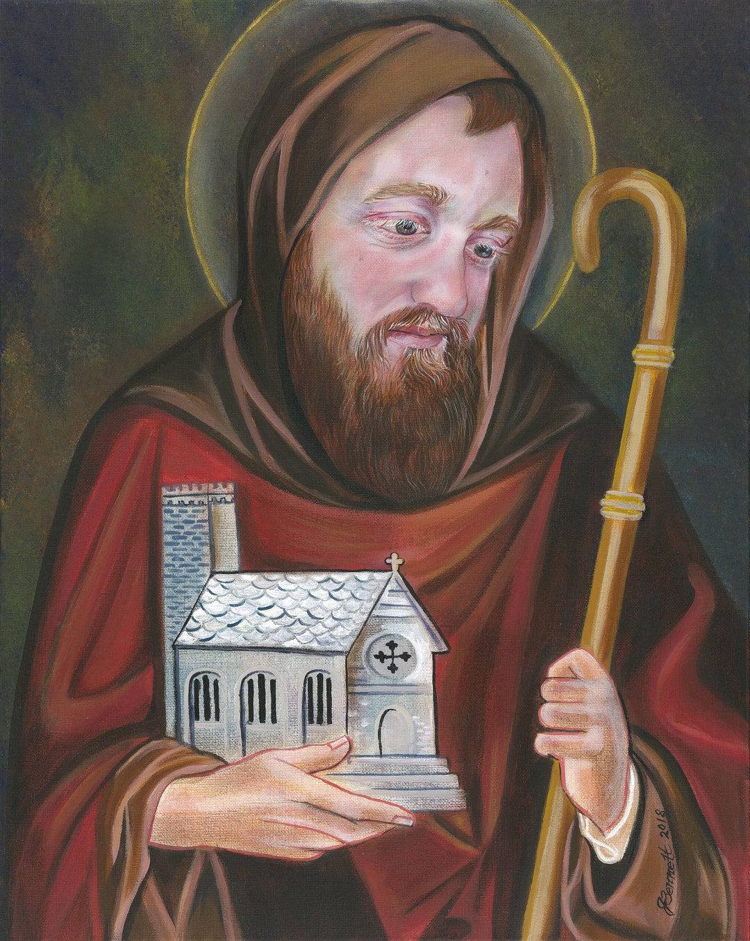 Saint Grellan 8"x10" & 11'x14" Prints on 110lb White Card Stock, St ...