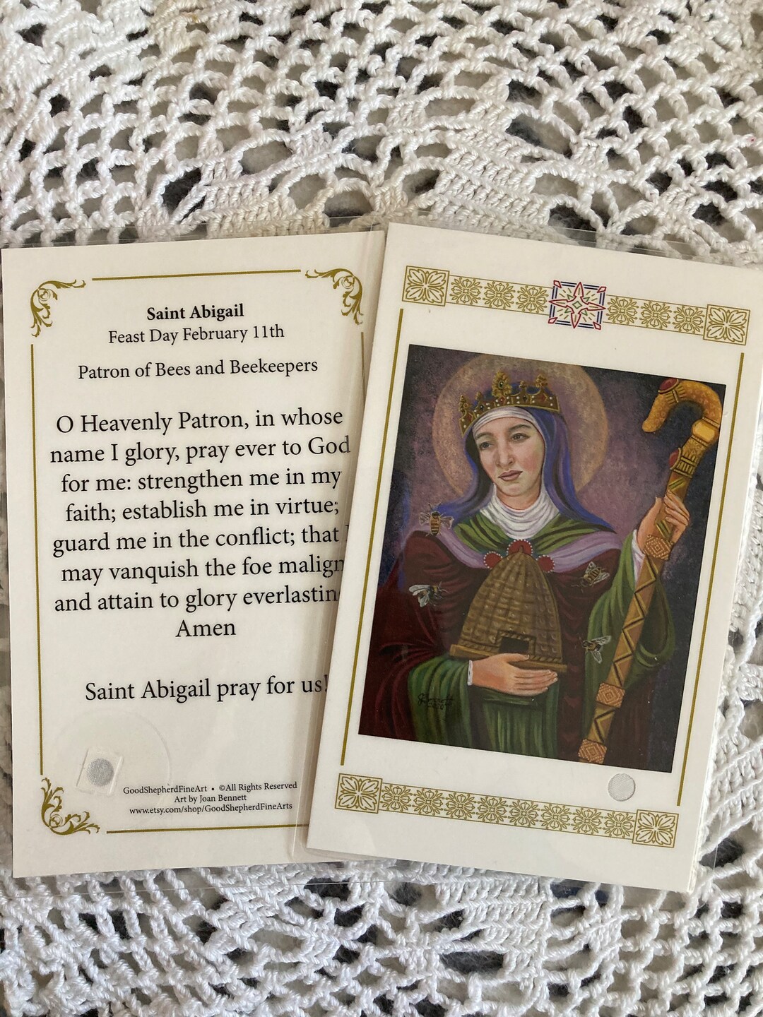 Saint Gobnait, Abigail Relic Card or Prayer Card Beekeeper - Etsy