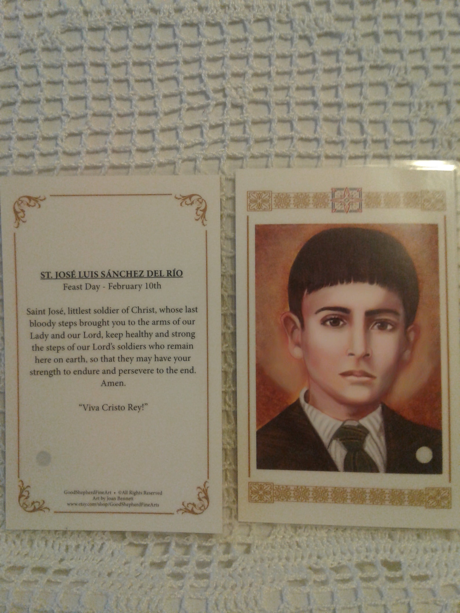St. Jose Luis Sanchez Del Rio Laminated Relic Holy-prayer - Etsy