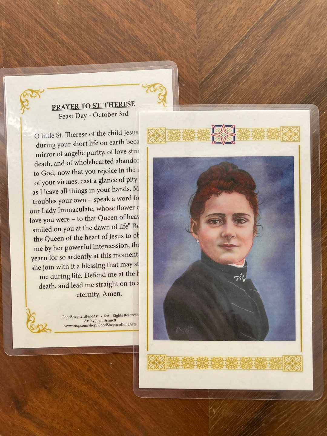 Saint Therese of Lisieux Relic Card or Prayer Card French Saint Little ...