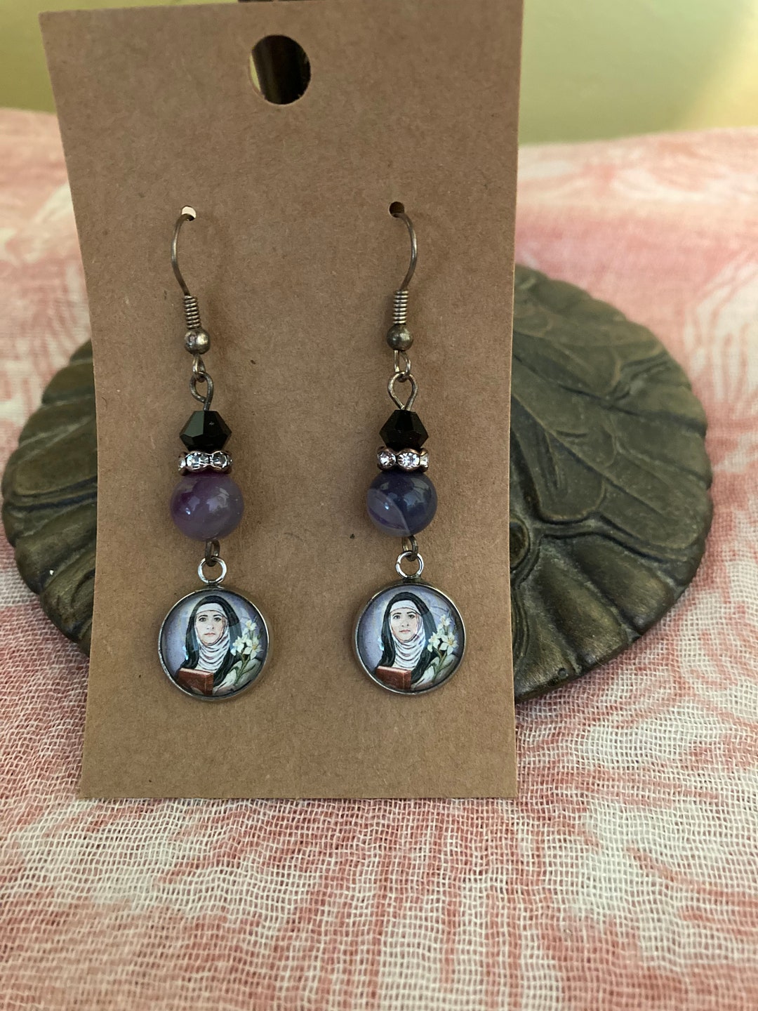 Saint Catherine De Ricci Earrings Catholic Girl Catholic Jewelry - Etsy