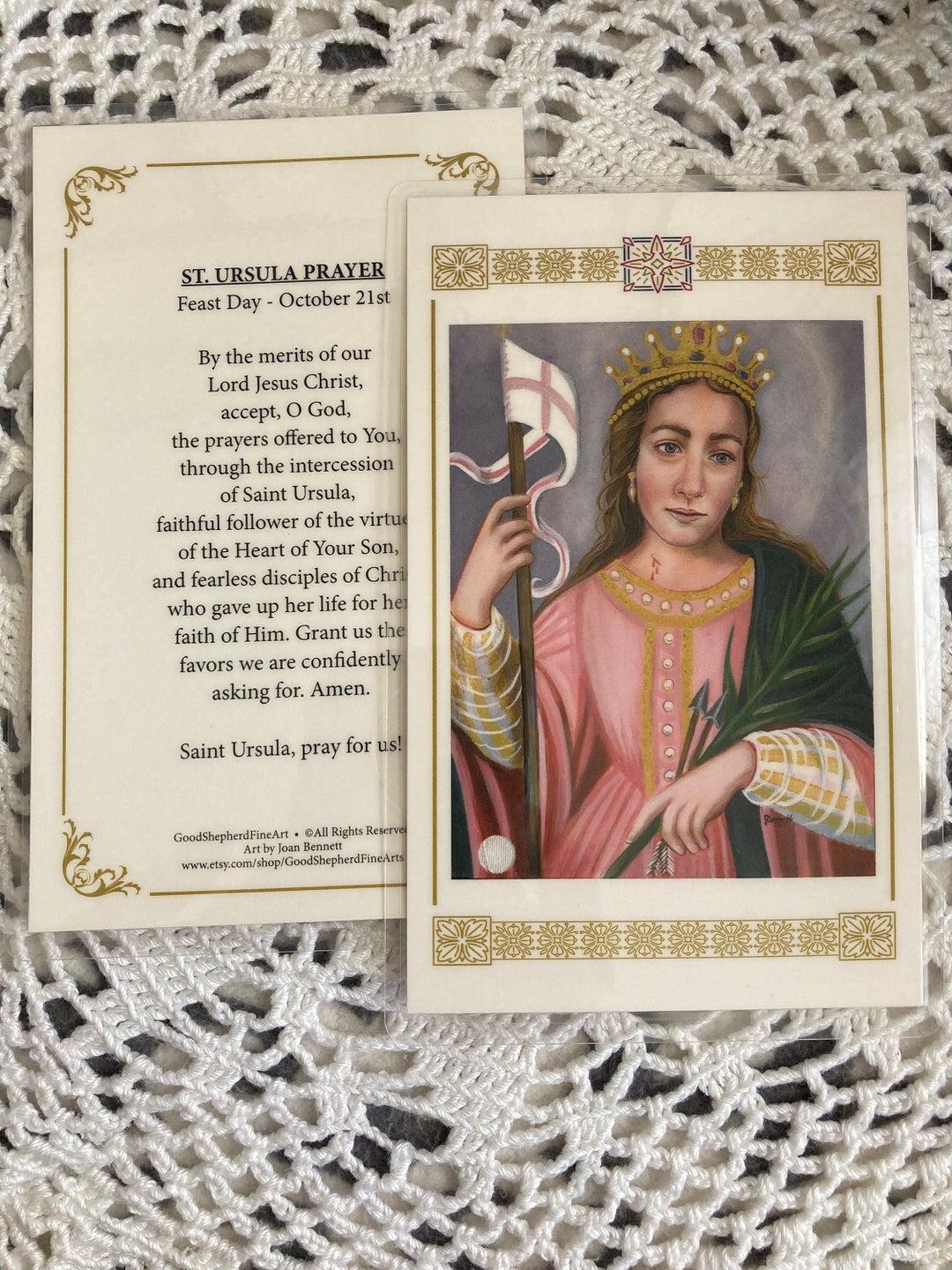 Saint Ursula, Virgin, Martyr, Laminated, Relic Card or Prayer Card - Etsy
