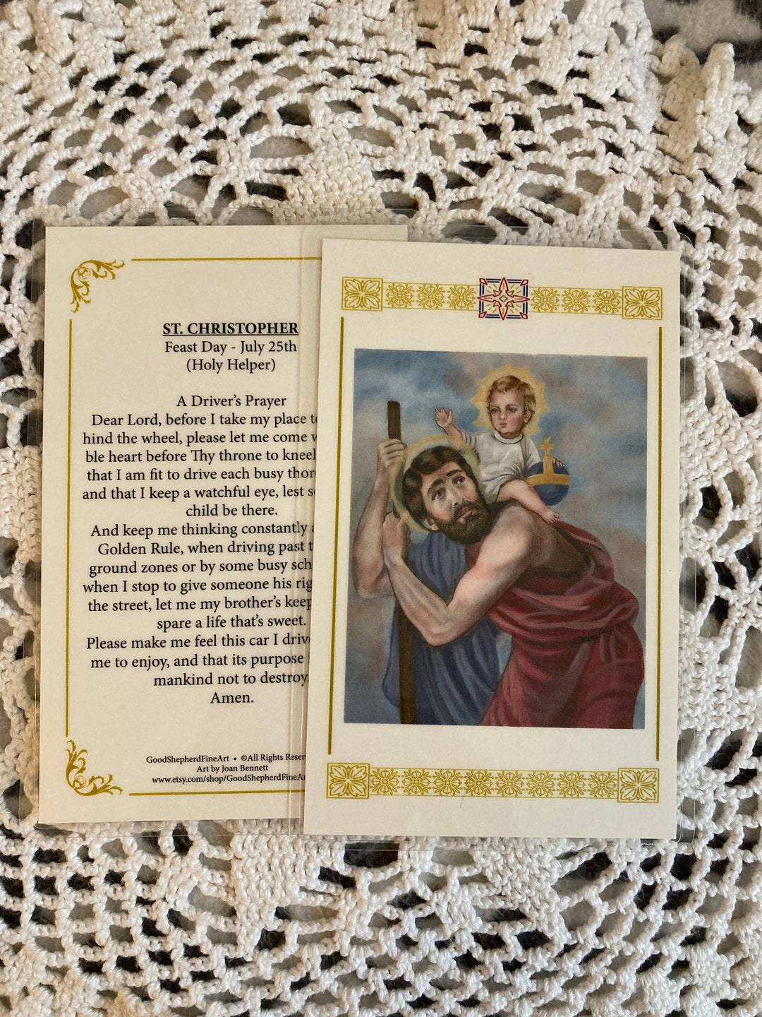 Saint Christopher, Martyr Relic Card or Prayer Card Holy Helper Saint ...