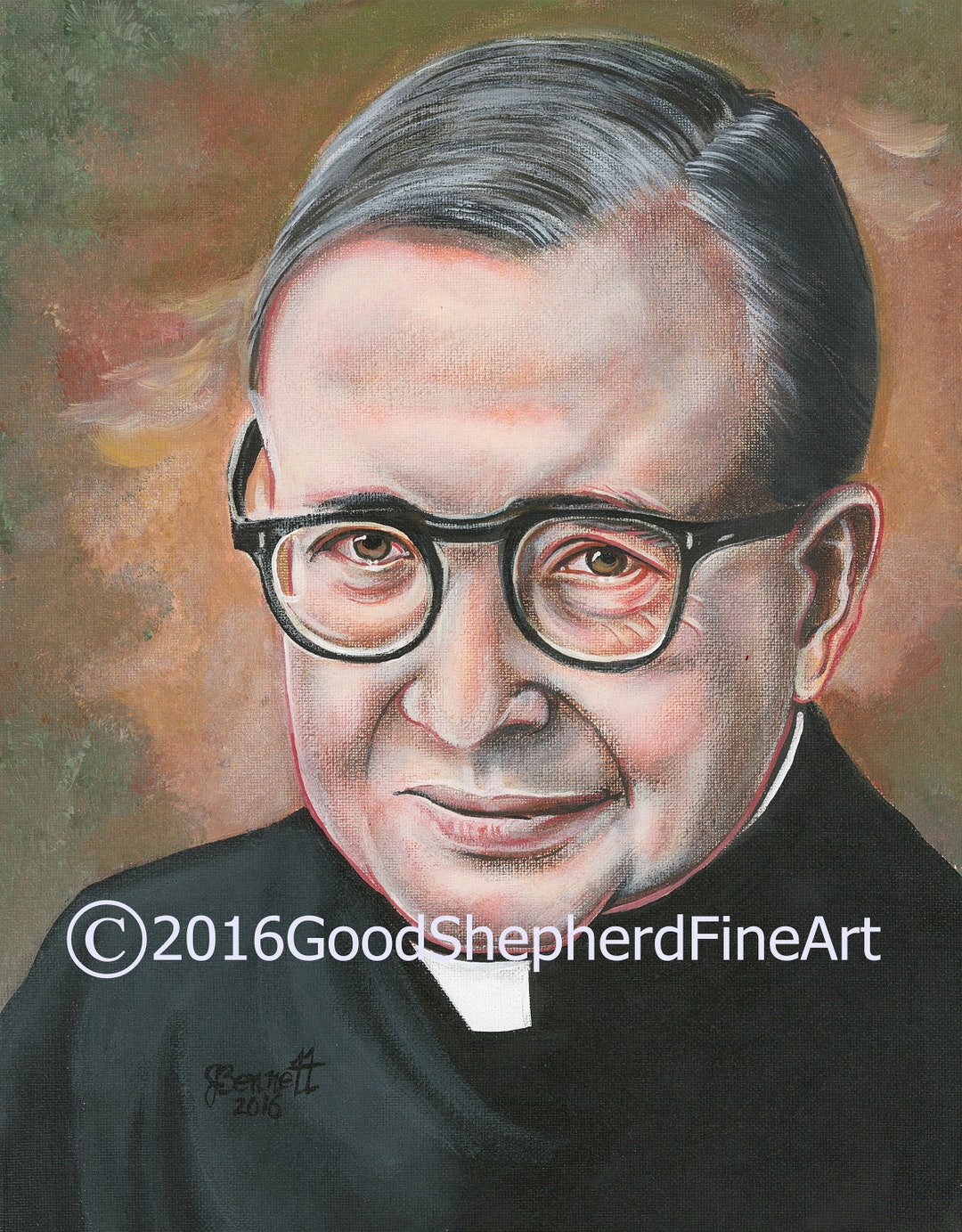 St. Jose Maria Escriva Founder of Opus Dei 11x 14 Acrylic Painting on ...