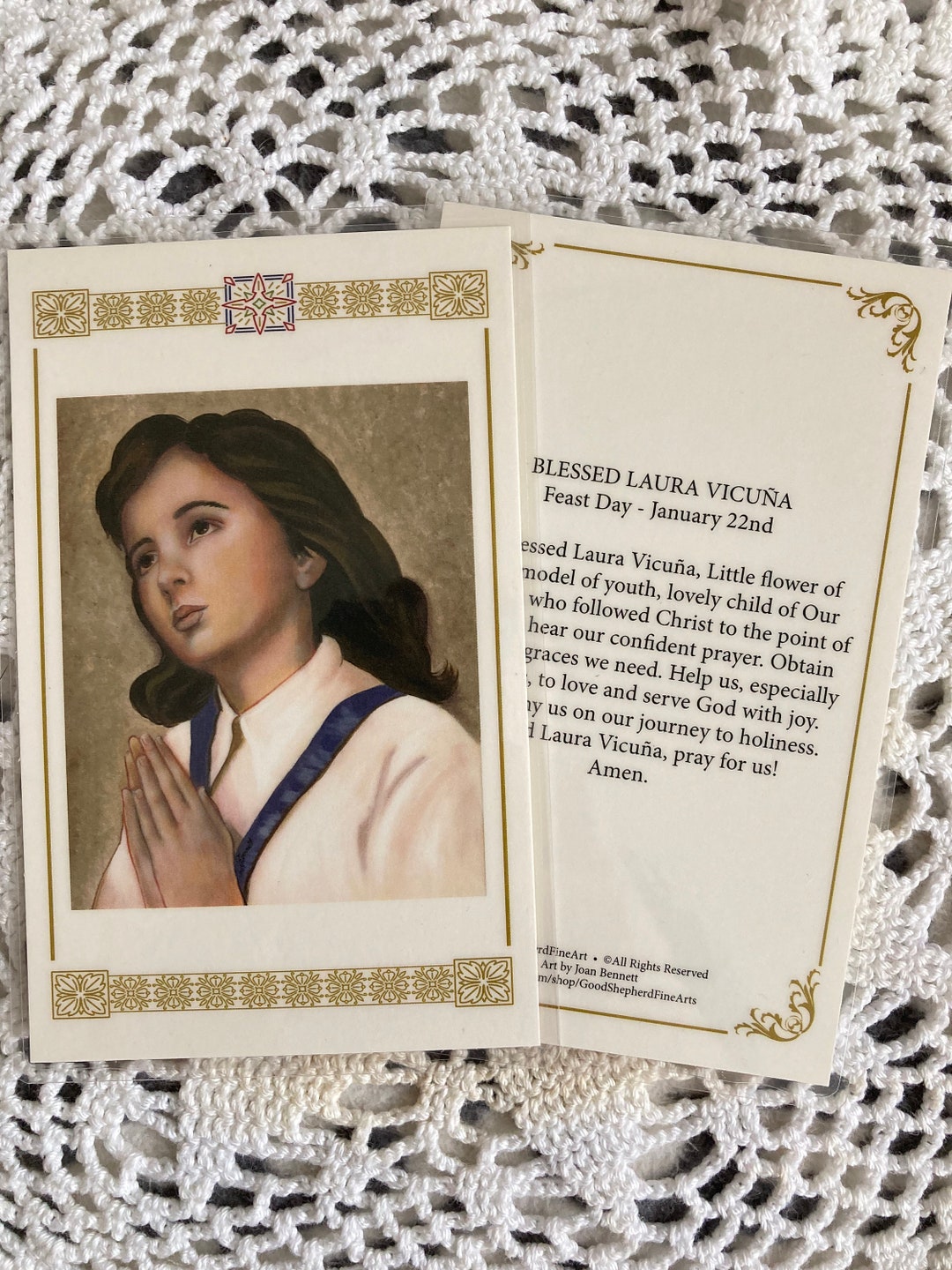 Blessed Laura Vicuna, Laminated, Relic, or Prayer Card - Etsy