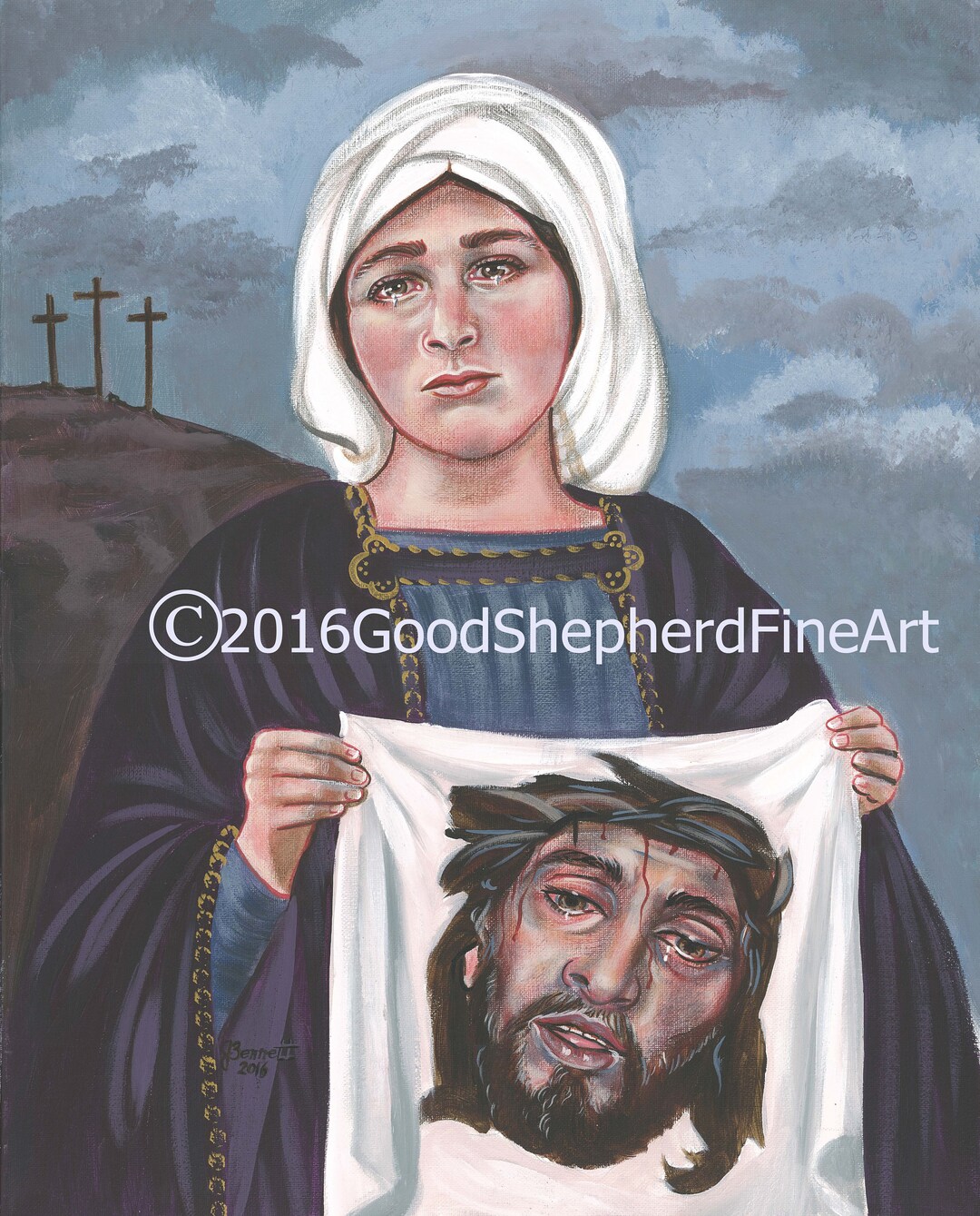St.veronica and Veil Original, 16" X 20" Acrylic Painting, Original ...