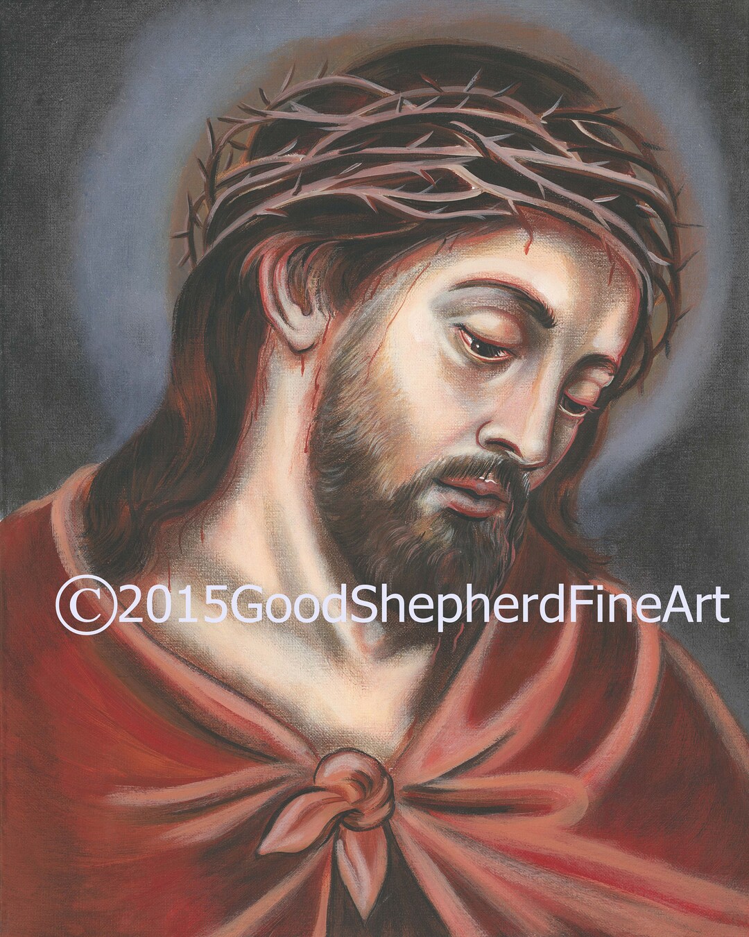 Sorrowful and Sacred Head of Jesus 8"x10" & 11"x14" Prints on White ...