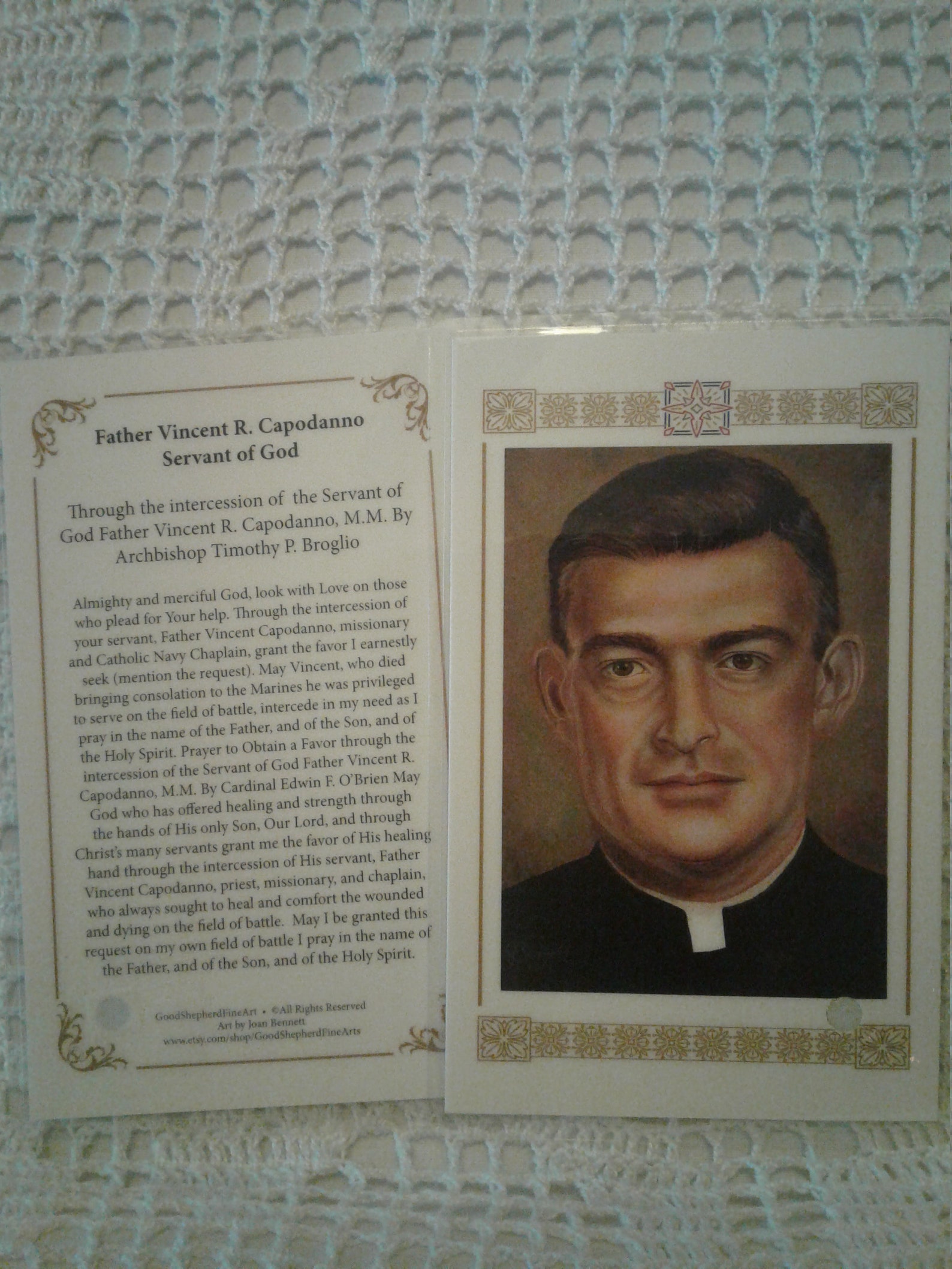 Fr. Vincent Capodanno Navy Chaplain Laminated Relic - Etsy