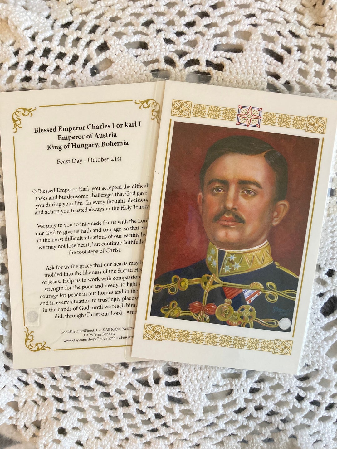 Charles I, Karl I Laminated Holycard or Relic - Etsy