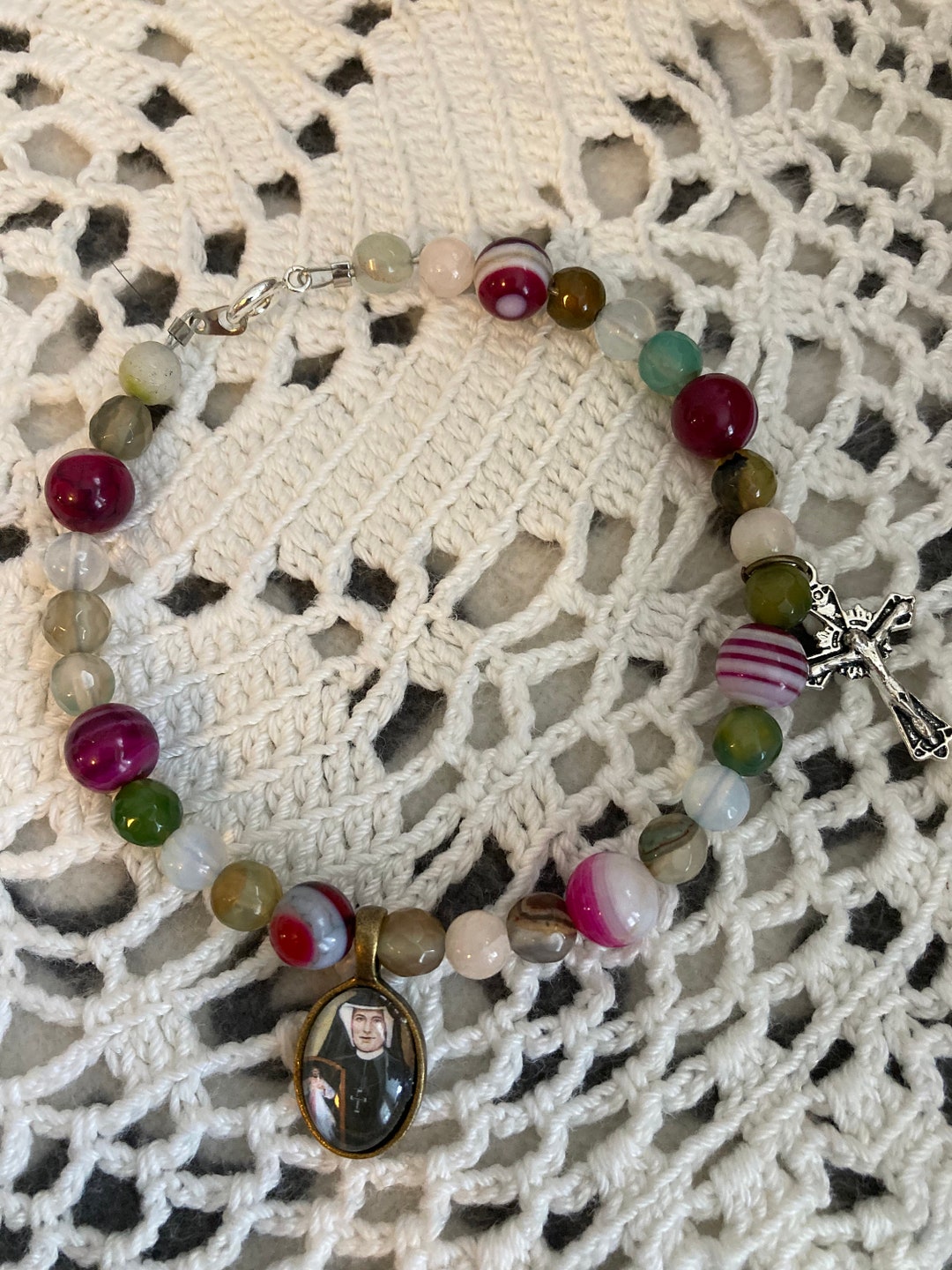 Saint Faustina Bracelet Divine Mercy Jesus Bracelet Confirmation Gift ...