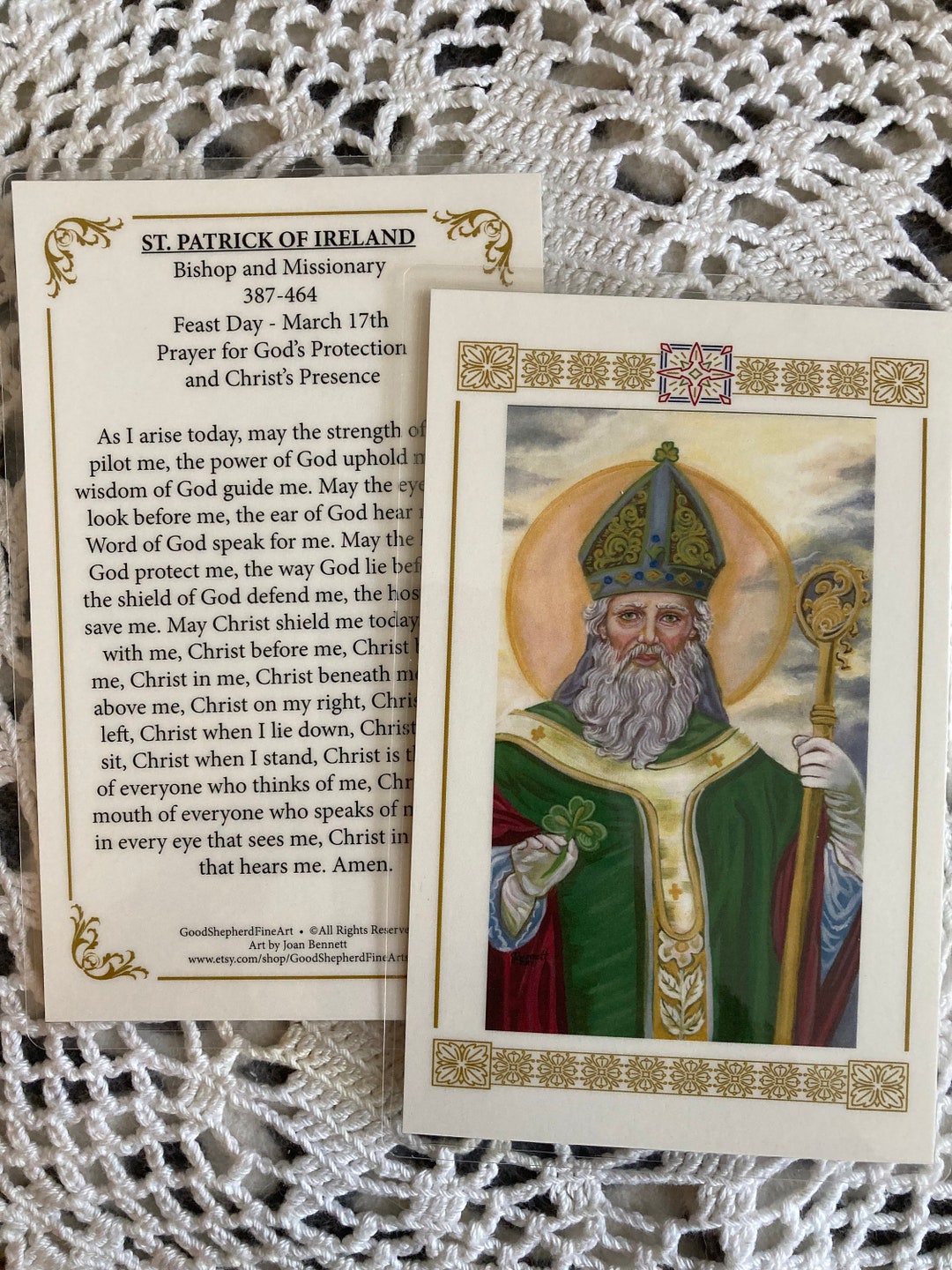 Saint Patrick Patron of Ireland, Laminated Relic Card Prayer Card - Etsy
