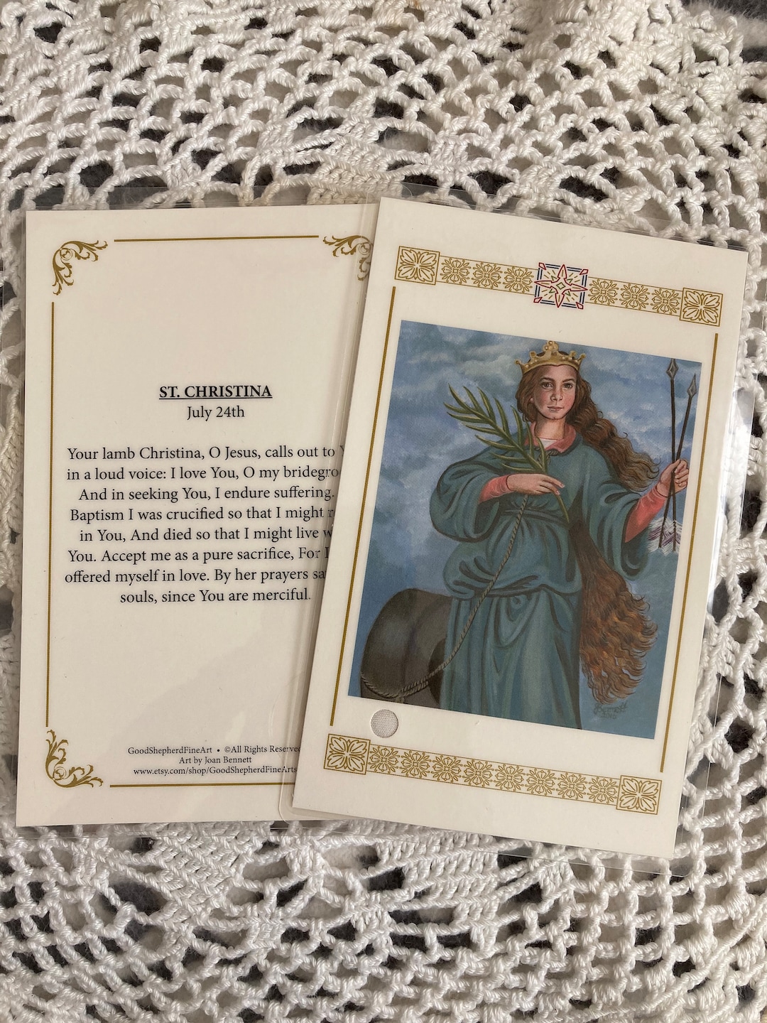 Saint Christina, Virgin-martyr Laminated, Relic Card or Prayer Card - Etsy
